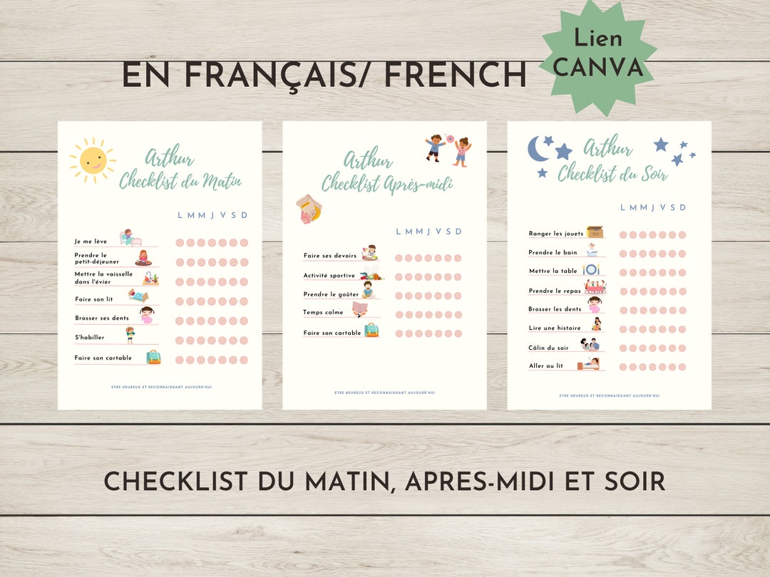 Routines Imprimables Matin Après-midi Soir, Tâches, Liste De Contrôle ...
