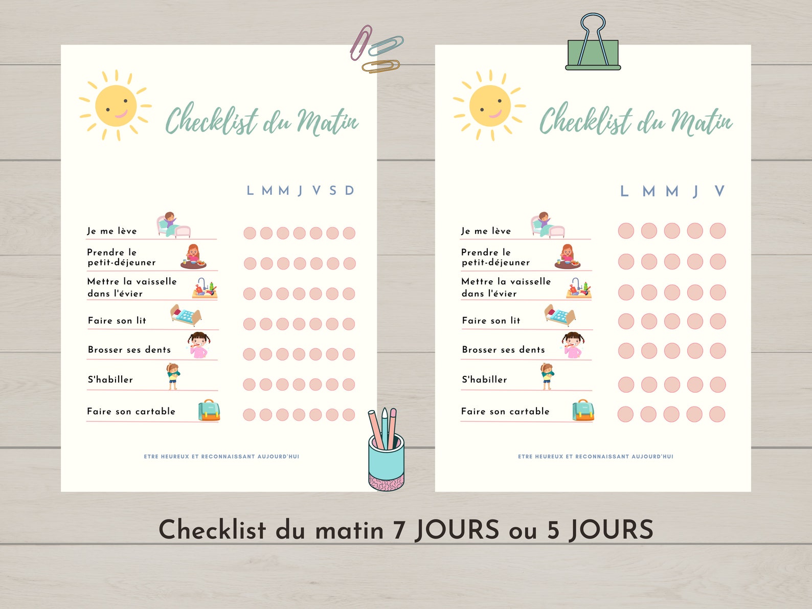 Routines Imprimables Matin Après-midi Soir, Tâches, Liste De Contrôle ...