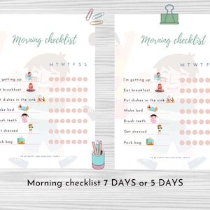 Editable in PDF Morning Afternoon and Evening Checklist - Etsy