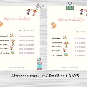 Editable in PDF, Morning Afternoon and Evening Checklist Printable ...