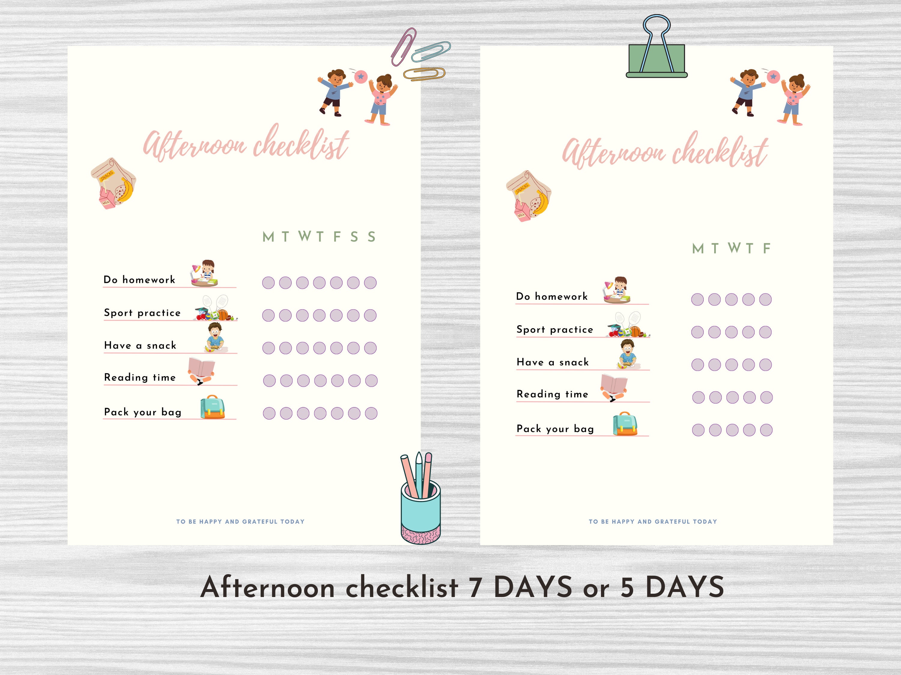 Editable in PDF, Morning Afternoon and Evening Checklist Printable ...