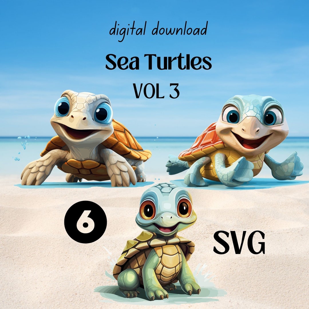 Turtle SVG, Sea Turtle SVG for Commercial Use SVG, for Print on Demand ...