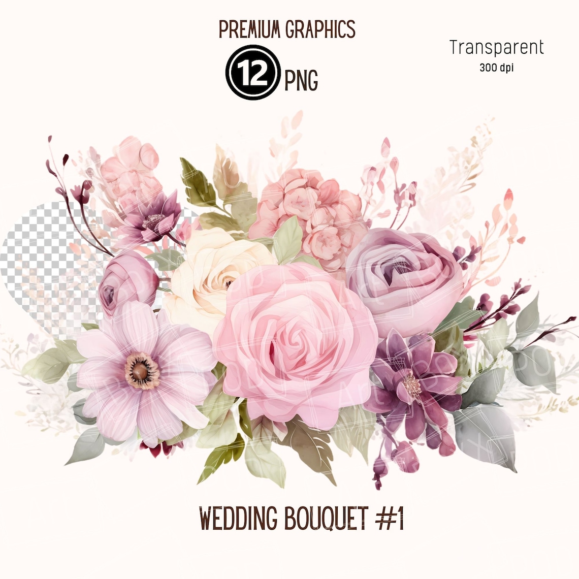 Wedding Bouquet Clipart, Wedding Bouquets Printable, Wedding Flowers ...