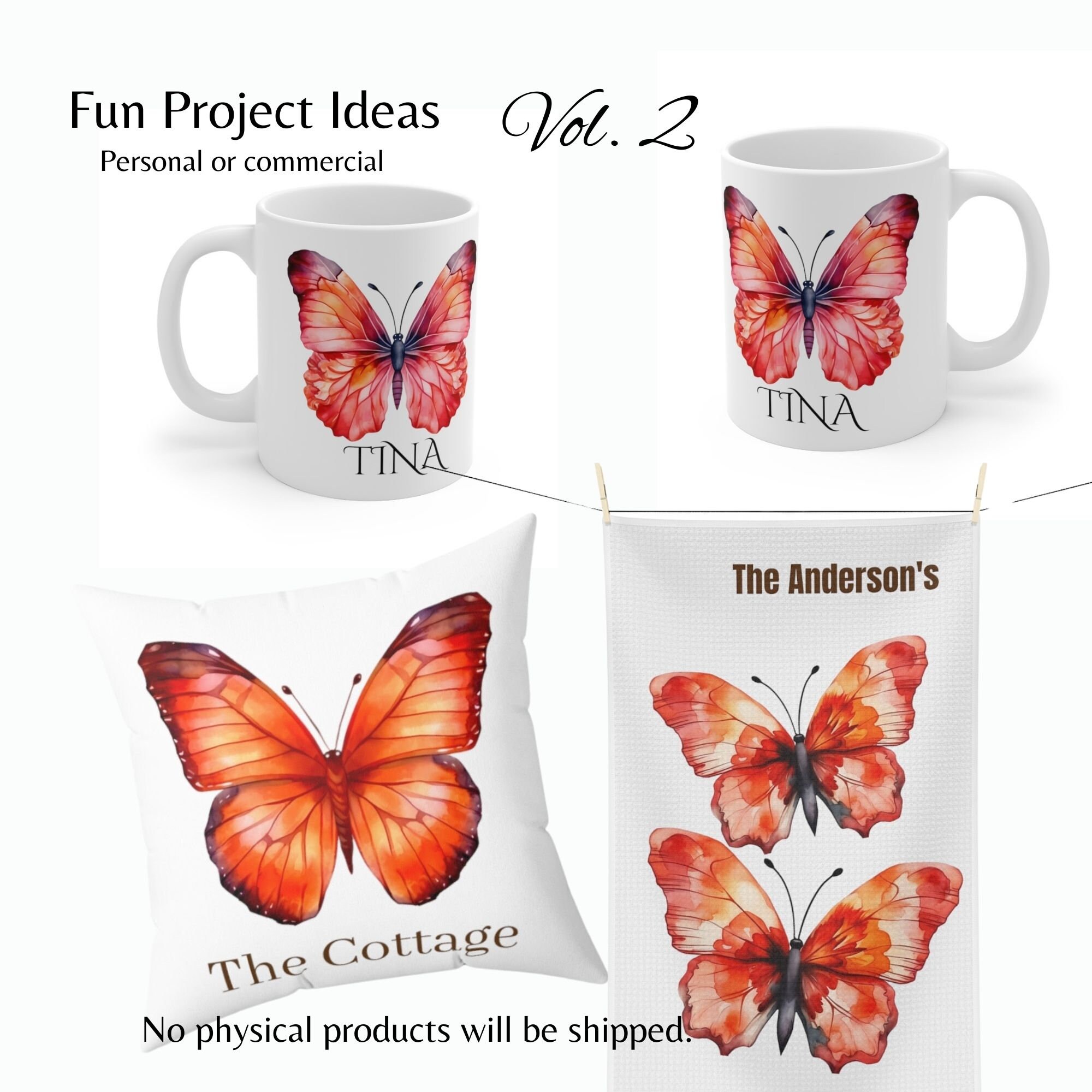Butterfly Clipart Digital Download File 02 High Resolution - Etsy