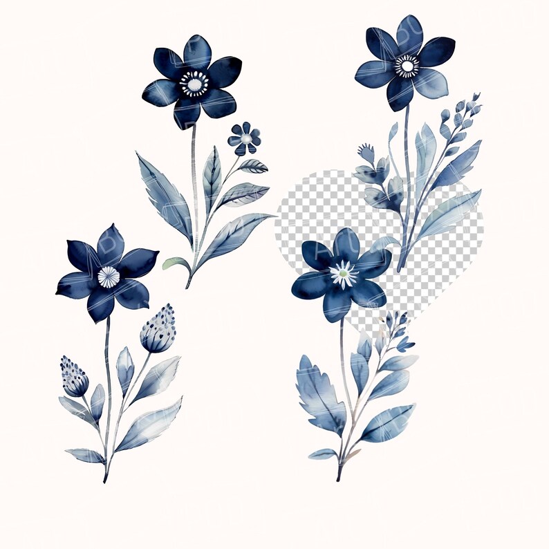 Boho Chic Flowers PNG Clipart, Spring Flowers PNG, Botanical Boho ...