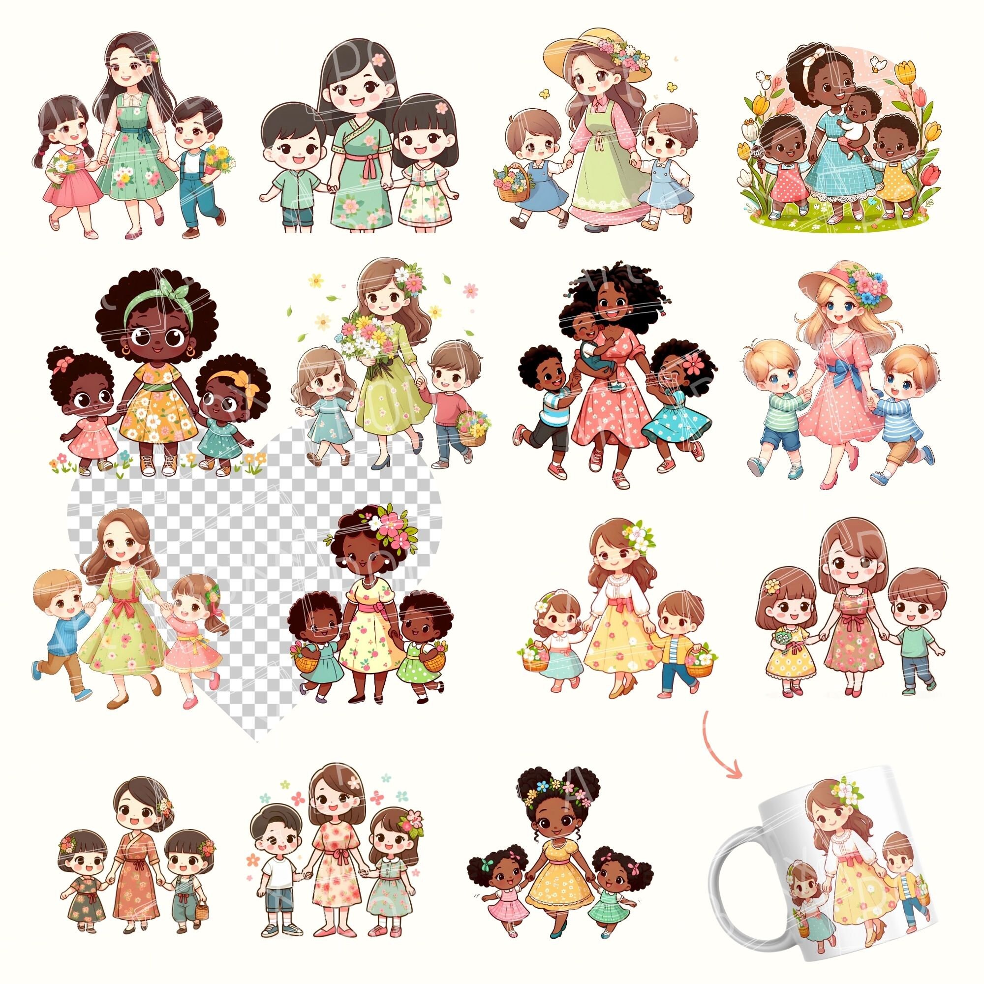 Mothers Day PNG, Clipart Mothers Day, Mother and Baby, Digital Download ...
