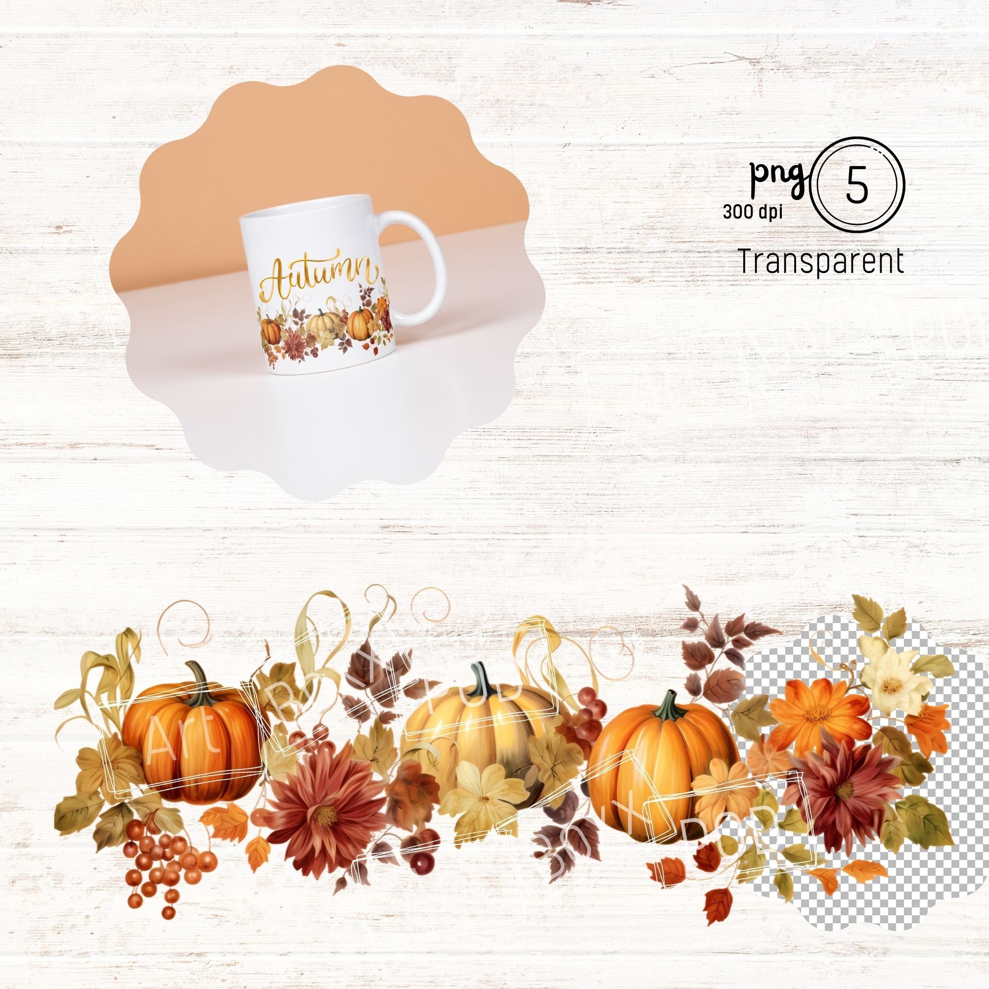 Fall PNG Fall Border PNG Vol 3 Watercolor Clipart Fall - Etsy