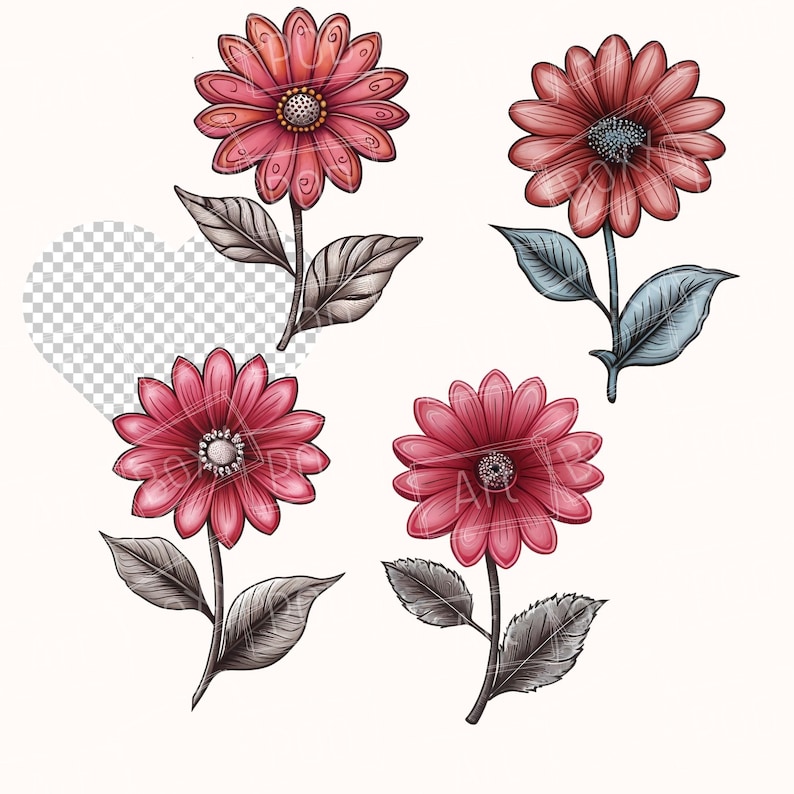 Boho Chic Flowers PNG Clipart, Spring Flowers PNG, Botanical Boho ...