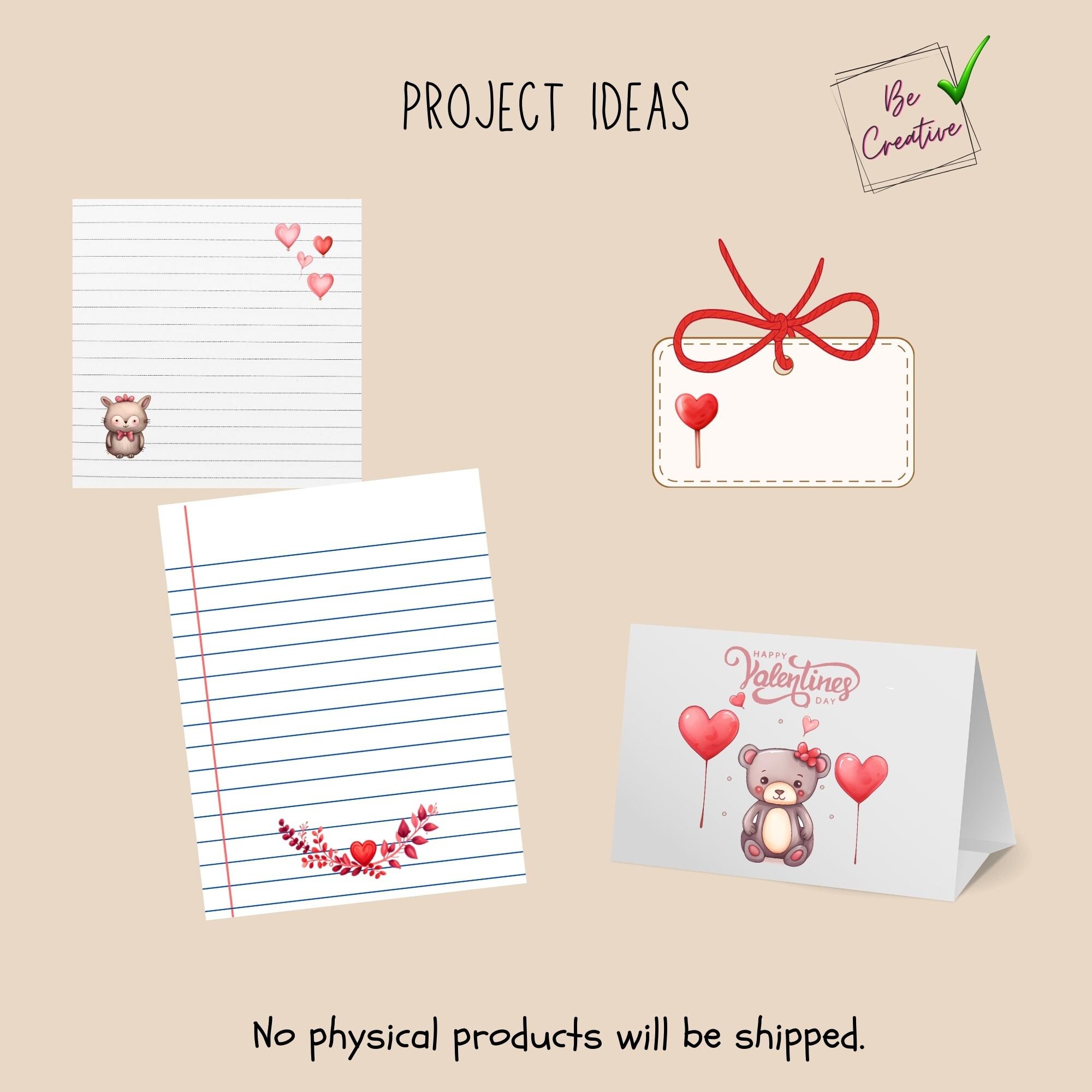 Valentines PNG, Valentine Clipart Bundle, Pink Floral Valentine Cute ...