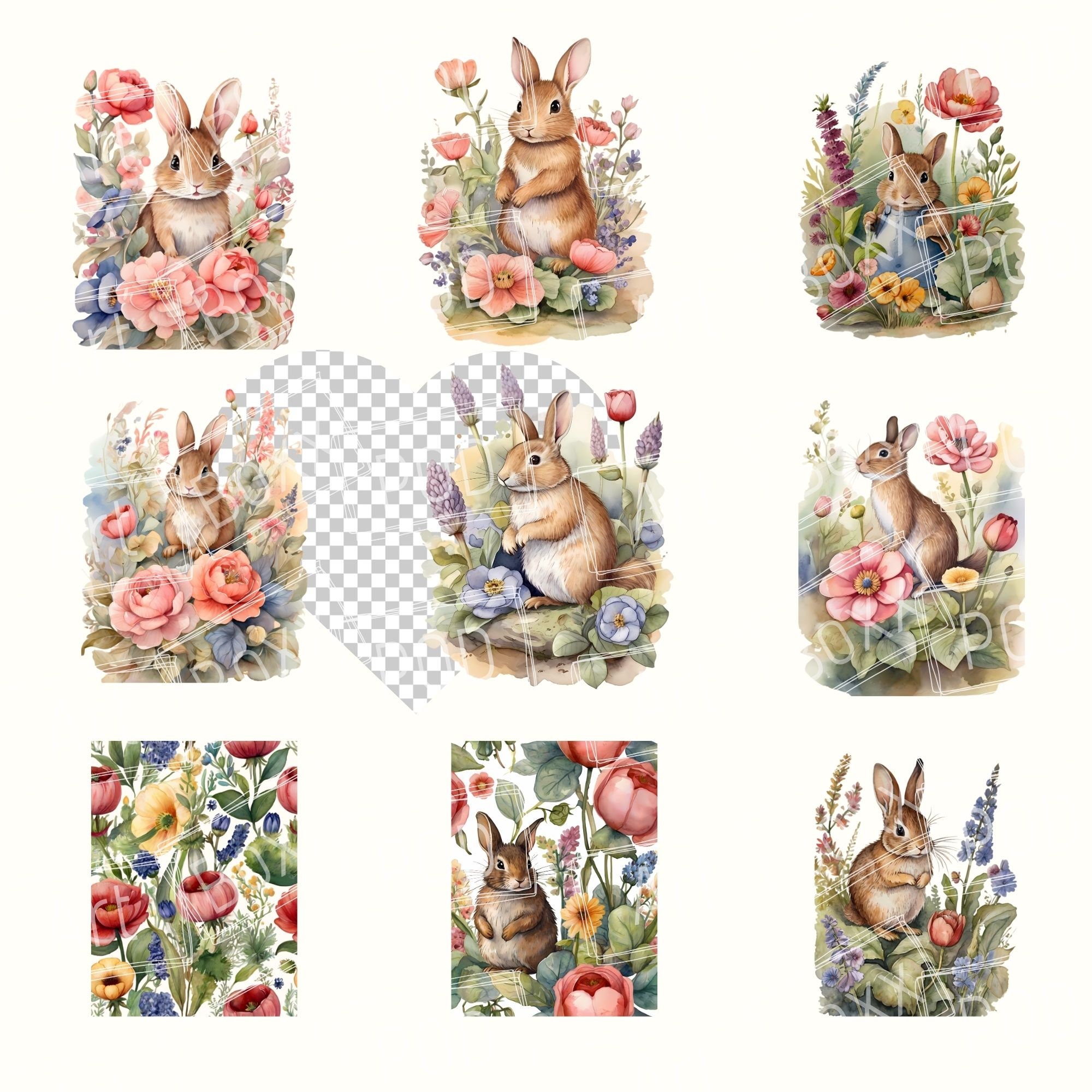 Easter Bunny PNG, Bunny Clipart Cute Bunny, for Easter Greeting Card ...