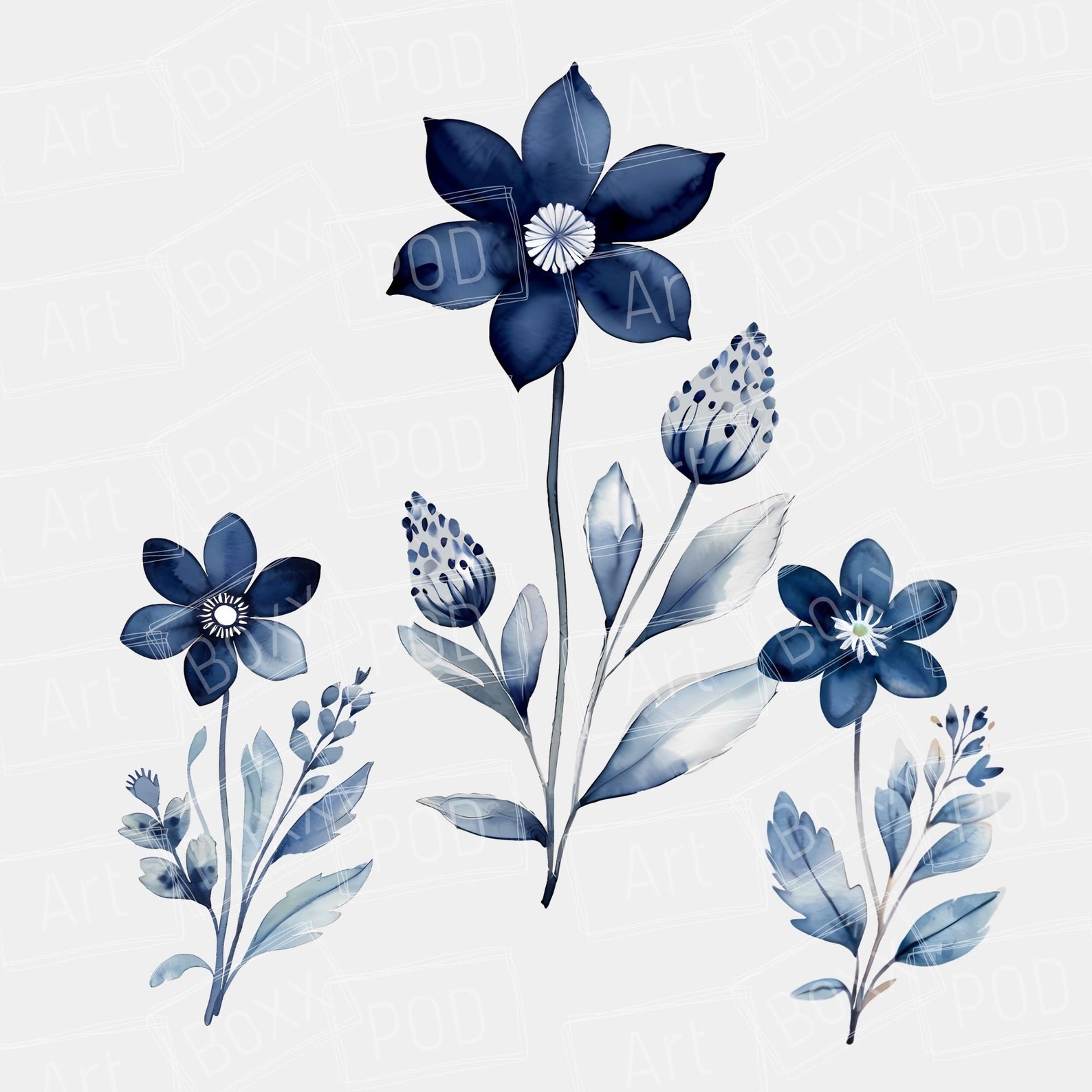 Boho Chic Flowers PNG Clipart, Spring Flowers PNG, Botanical Boho ...