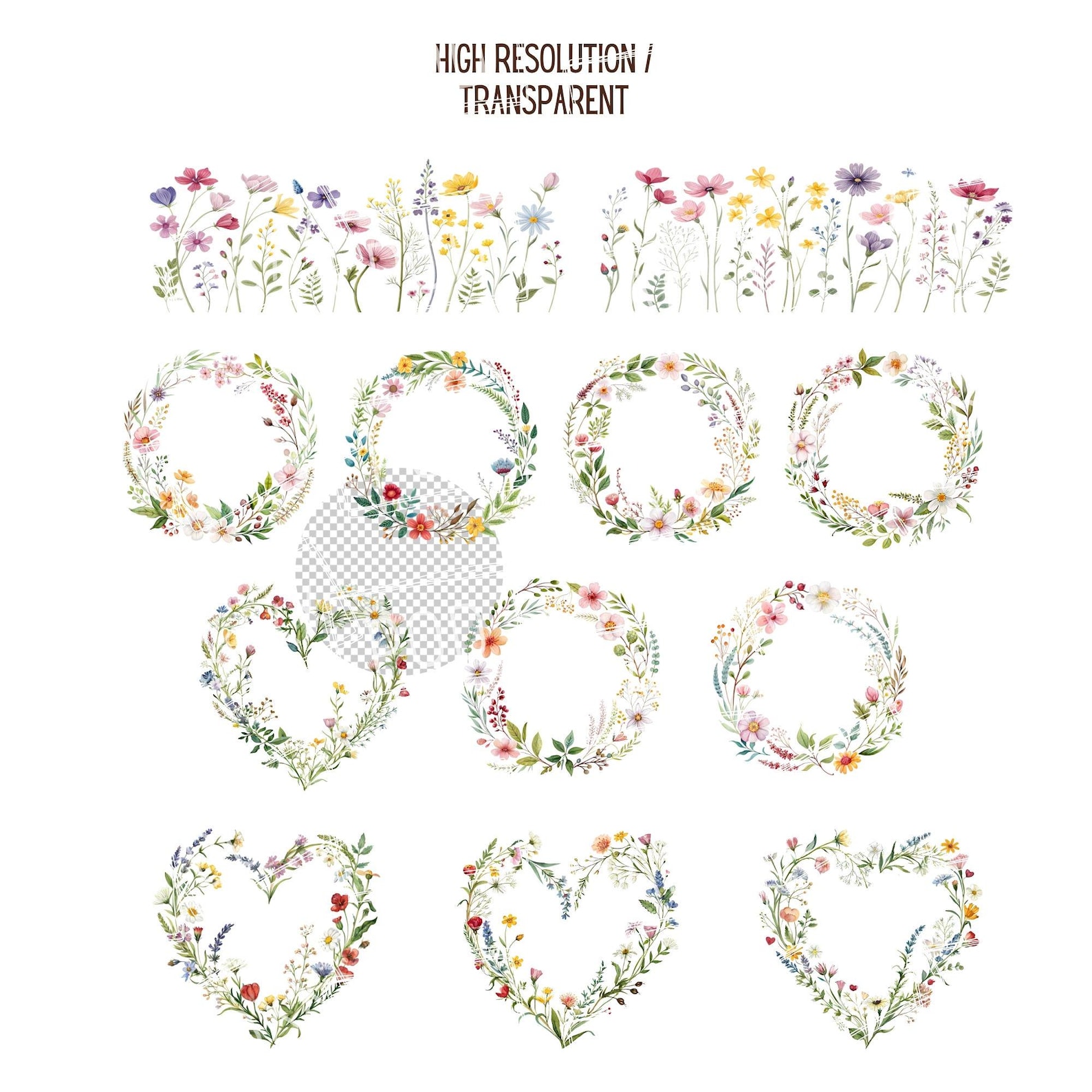Wildflower Boho Flowers PNG Designs, Flowers PNG, Wildflowers Border ...