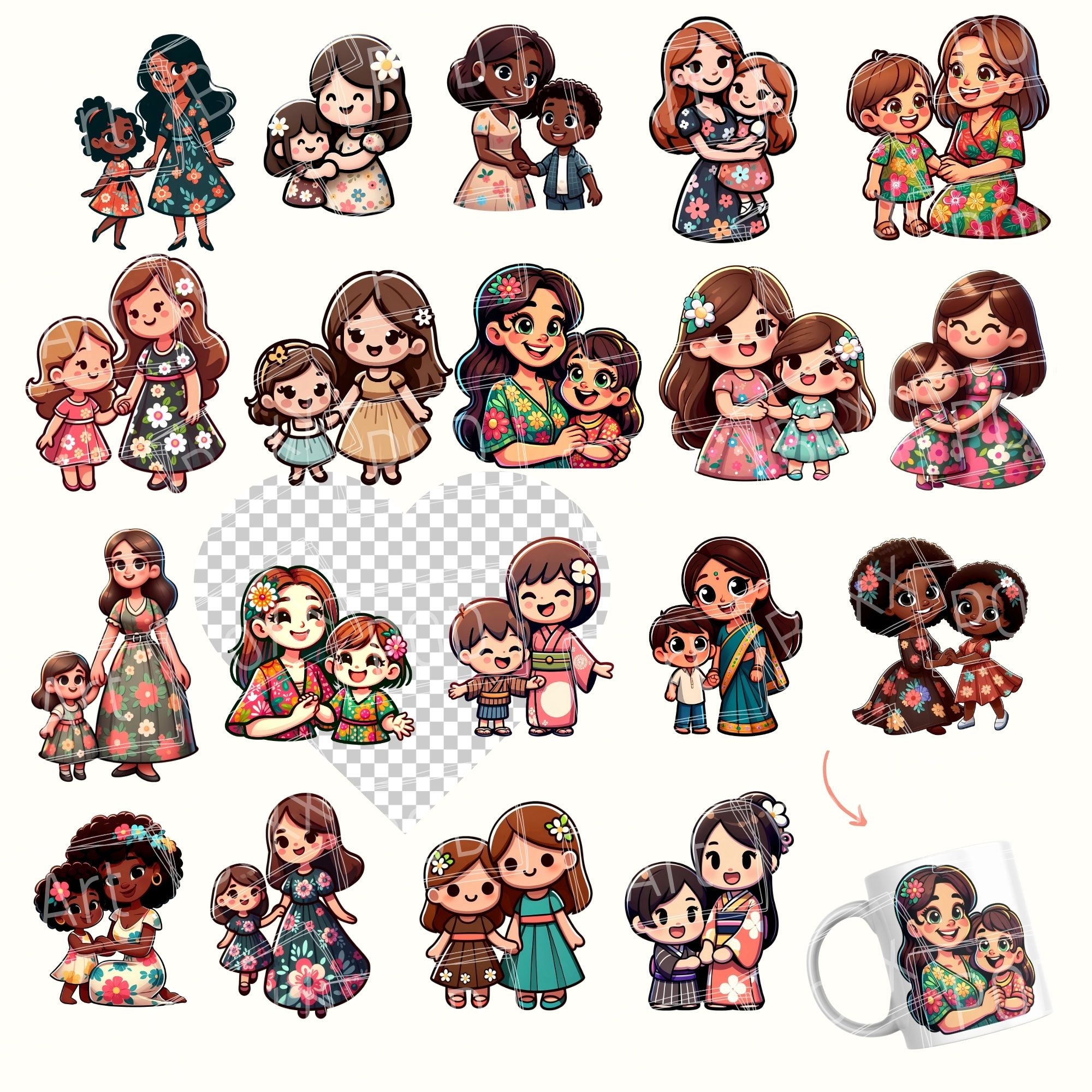 Mothers Day PNG, Clipart Mothers Day, Mother and Baby, Digital Download ...