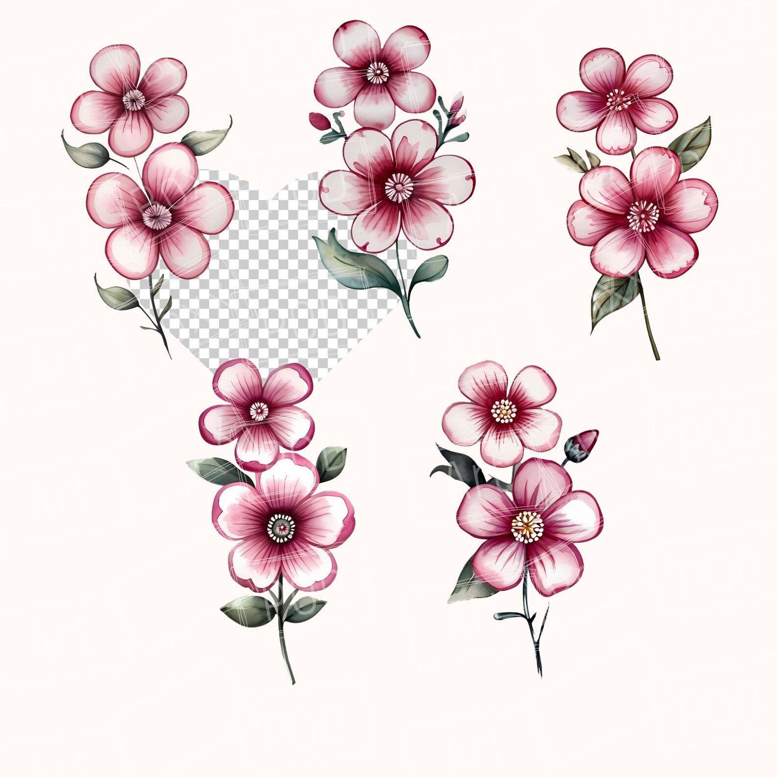 Boho Chic Flowers PNG Clipart, Spring Flowers PNG, Botanical Boho ...