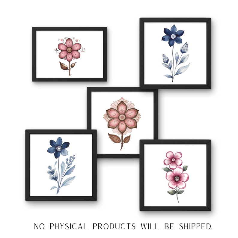Boho Chic Flowers PNG Clipart, Spring Flowers PNG, Botanical Boho ...