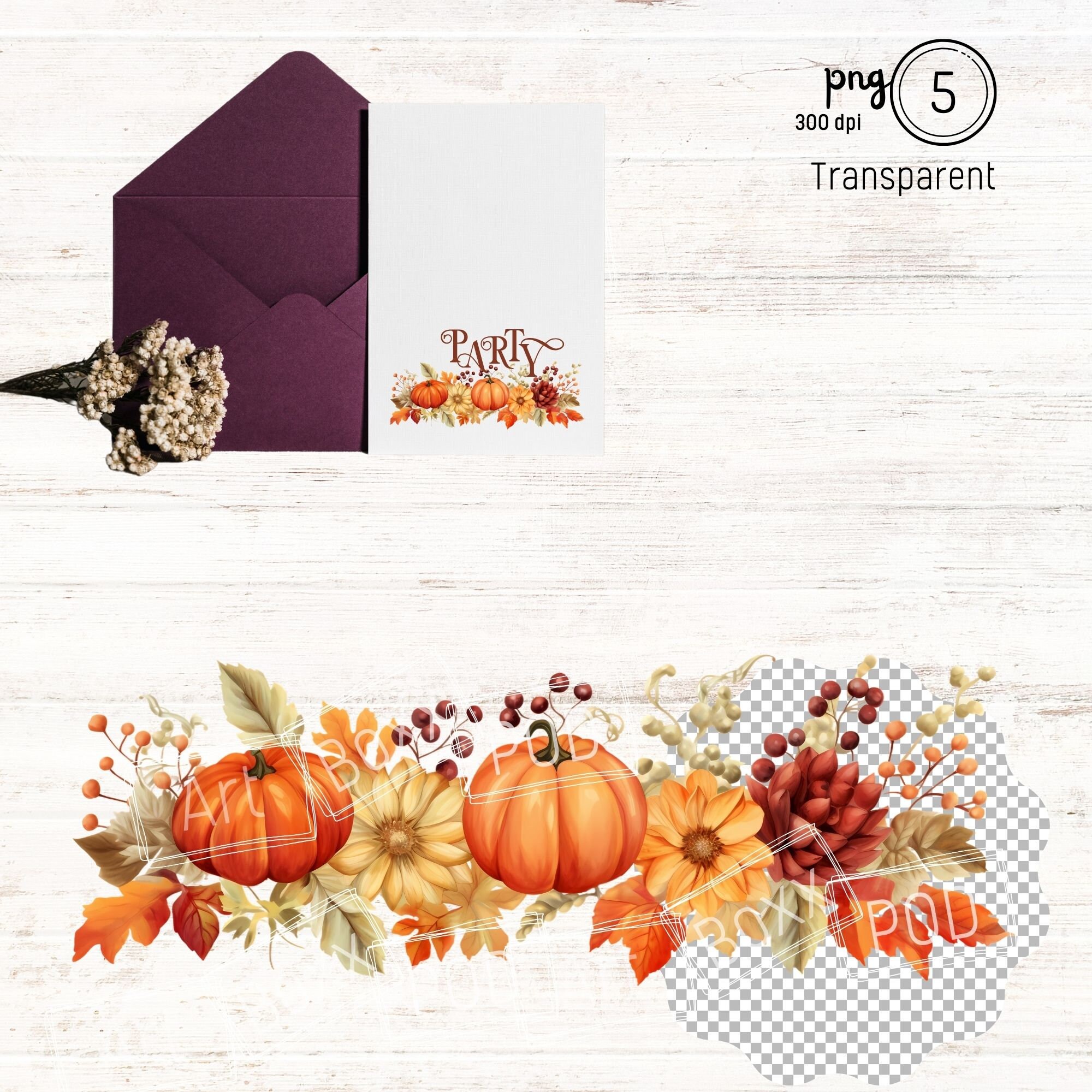 Fall PNG, Fall Border PNG Vol 1, Watercolor Clipart, Fall Decor Images ...