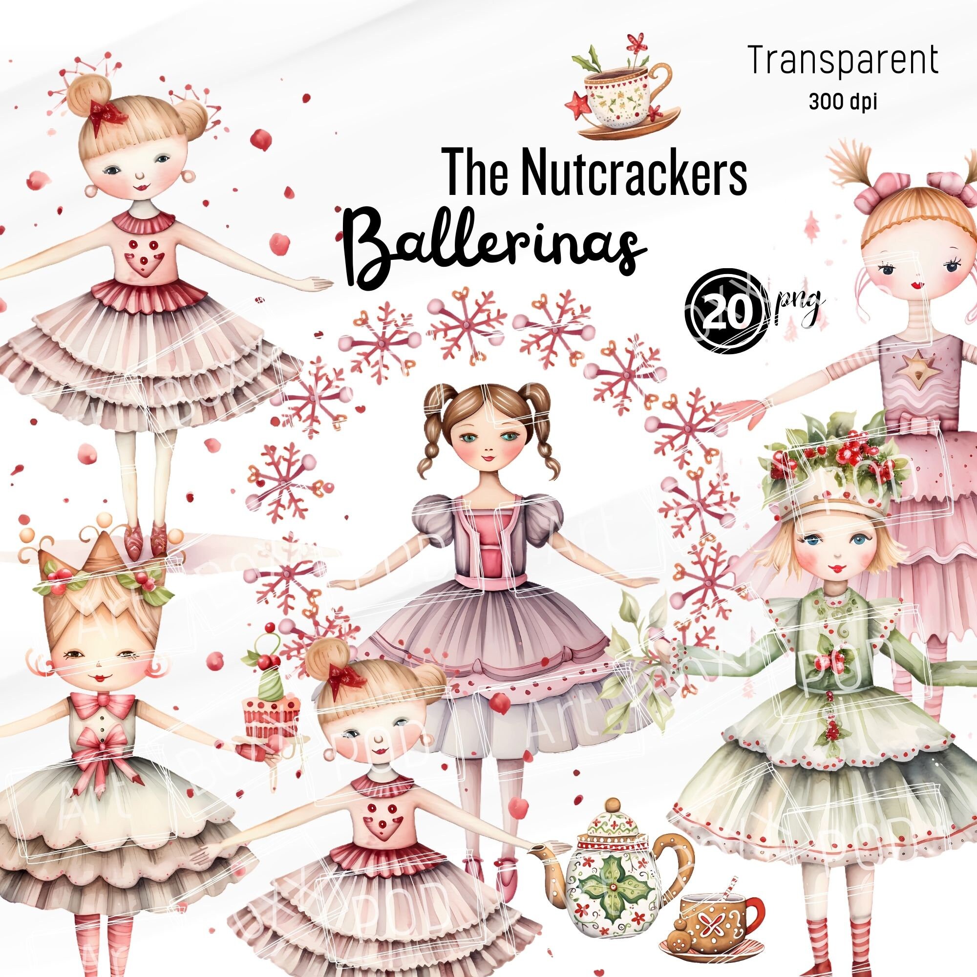 Nutcracker Clipart, Ballerina Clipart, Christmas Ballet , Seasonal ...