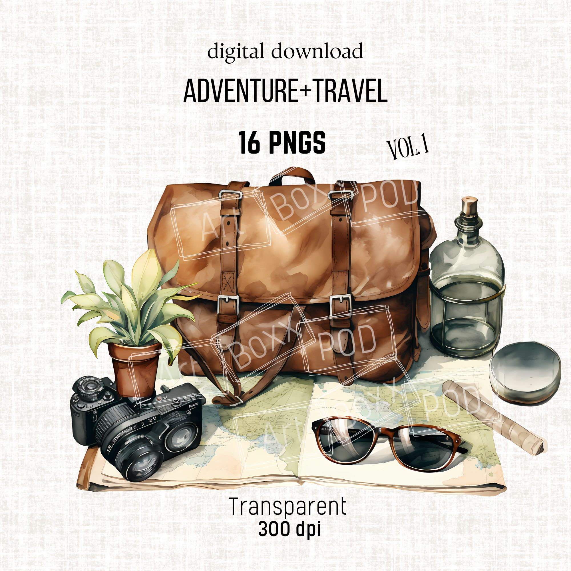 Adventure Time, Travel Planner, Vol.1 Download Digital, Watercolor PNG ...