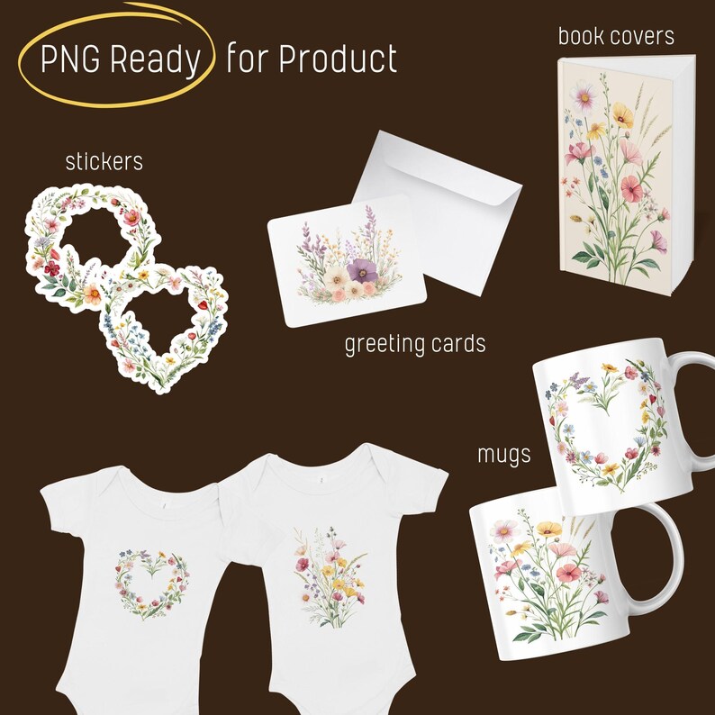 Wildflower Boho Flowers PNG Designs, Flowers PNG, Wildflowers Border ...
