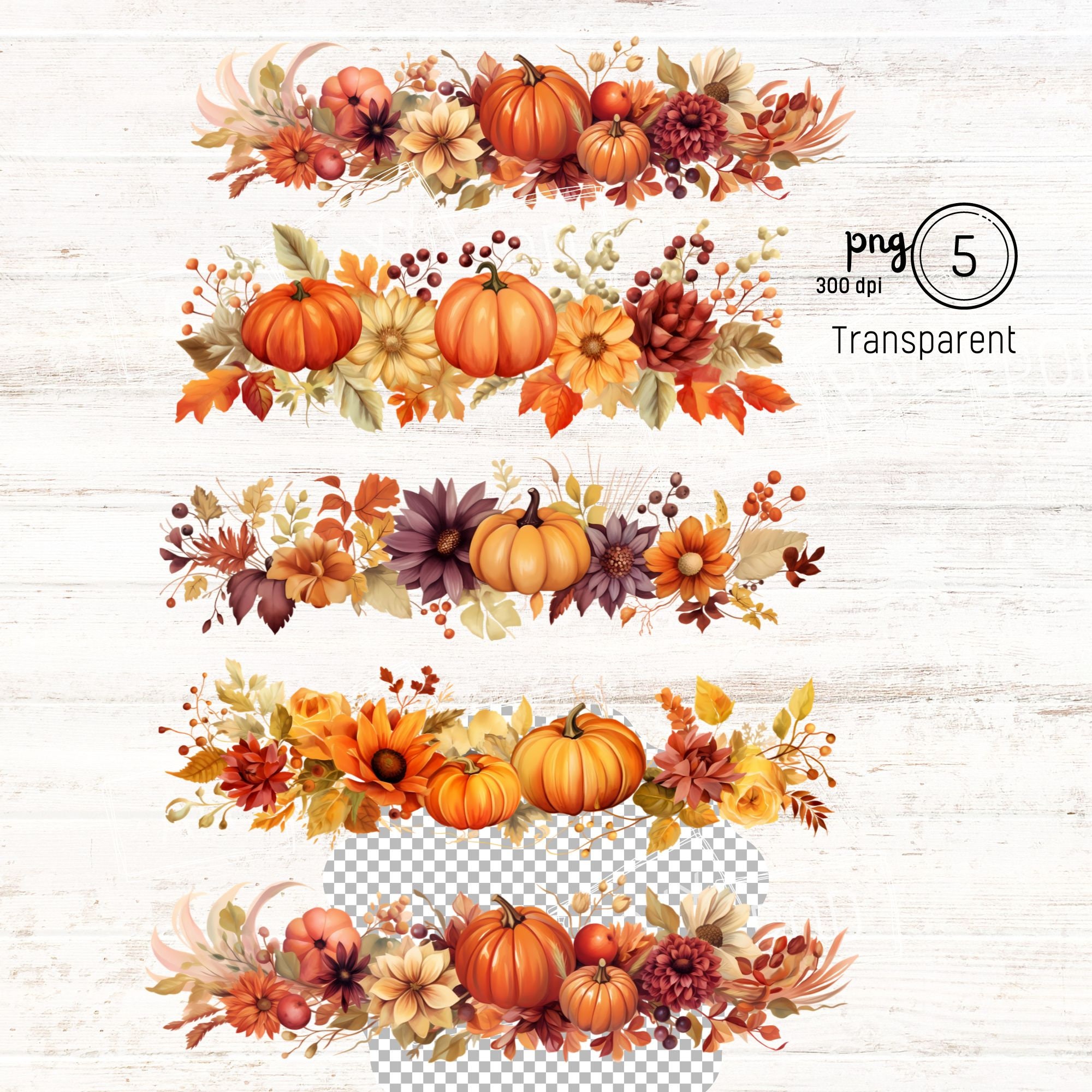 Fall PNG, Fall Border PNG Vol 1, Watercolor Clipart, Fall Decor Images ...