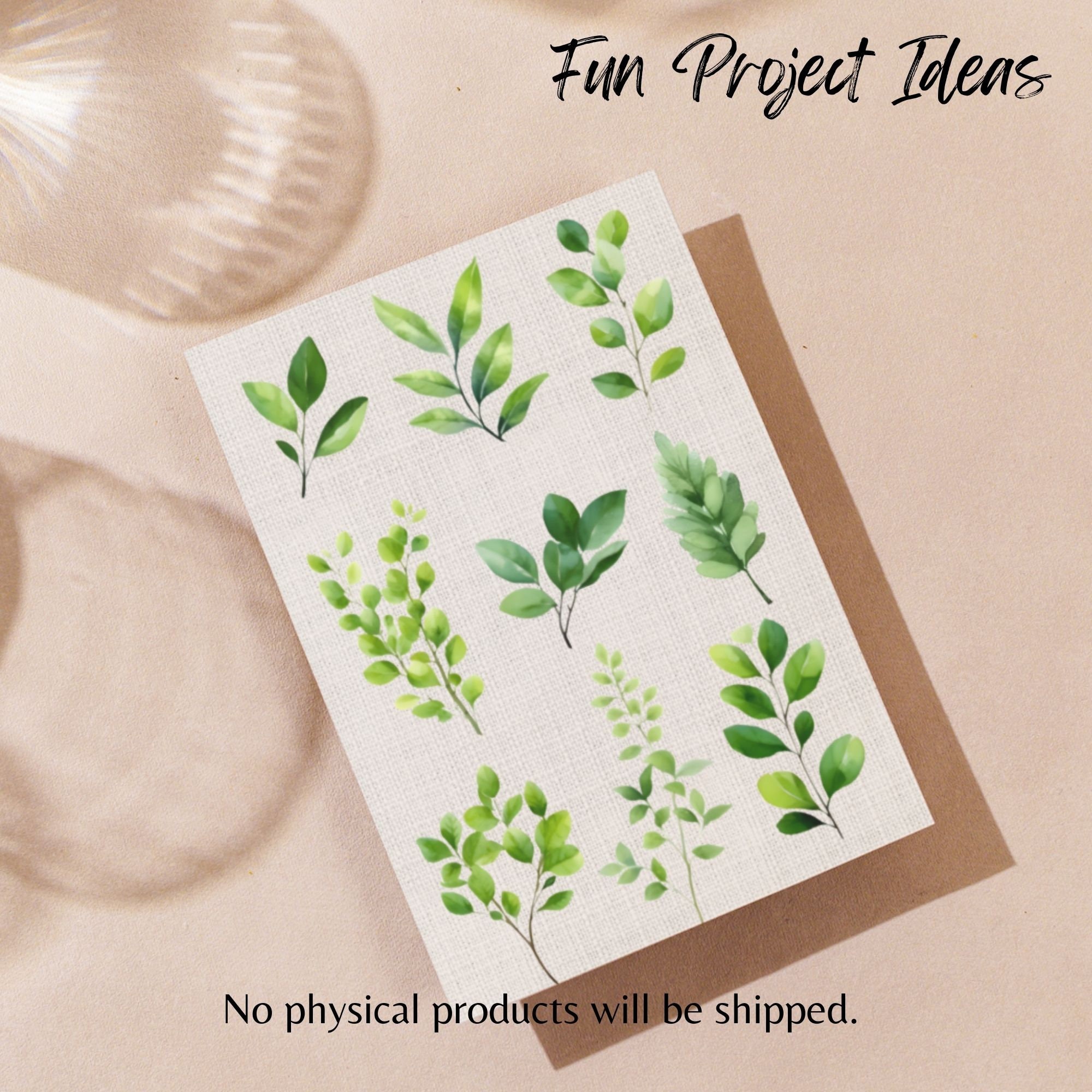Watercolor Greenery Branches Overlay Digital Printable–commercial Use ...