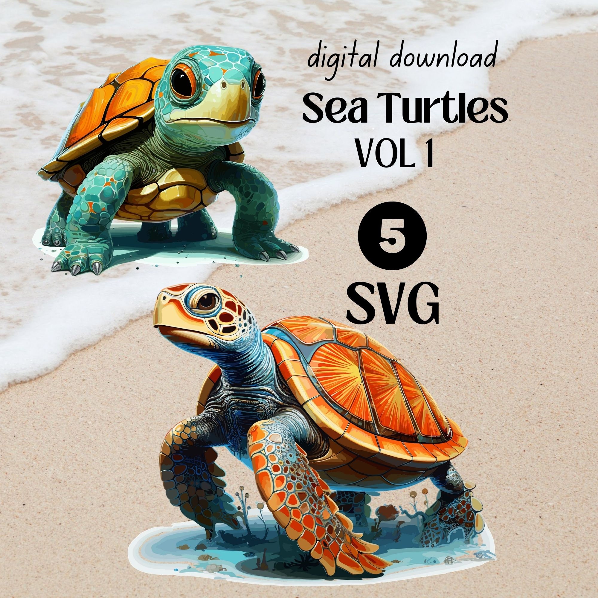 Turtle SVG, Sea Turtle SVG for Commercial Use SVG, for Print on Demand ...