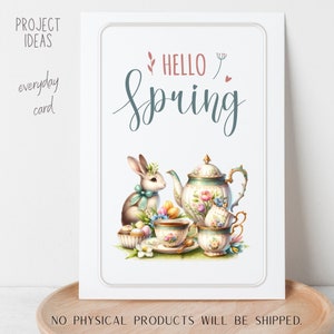 Easter Bunny PNG, High Tea Cute Bunny PNG, Spring Bunny for Easter ...