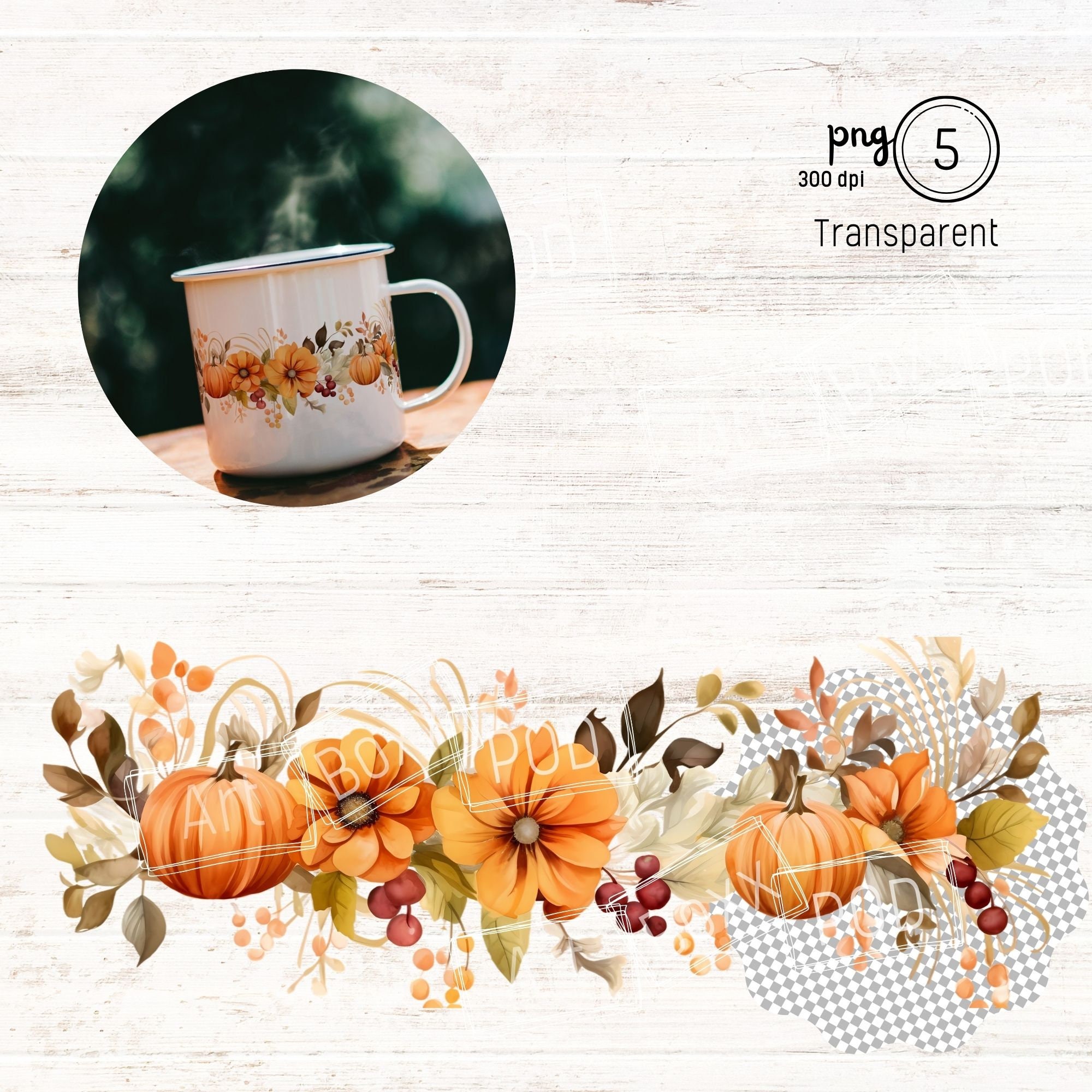 Fall PNG, Fall Border PNG Vol 3, Watercolor Clipart, Fall Decor Images ...