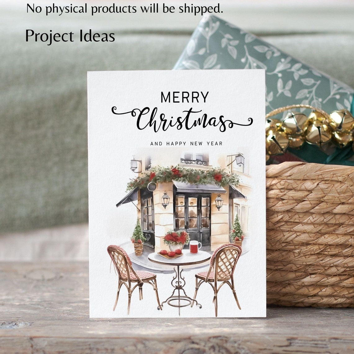 Christmas Clipart, Christmas Cafe, Watercolor Clipart, Christmas Cards ...