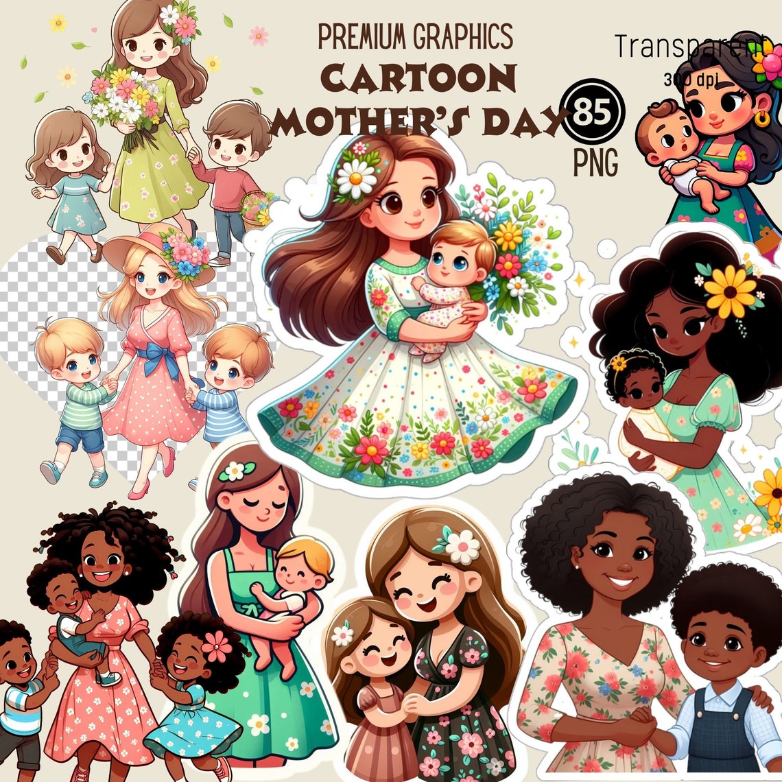 Mothers Day PNG, Clipart Mothers Day, Mother and Baby, Digital Download ...