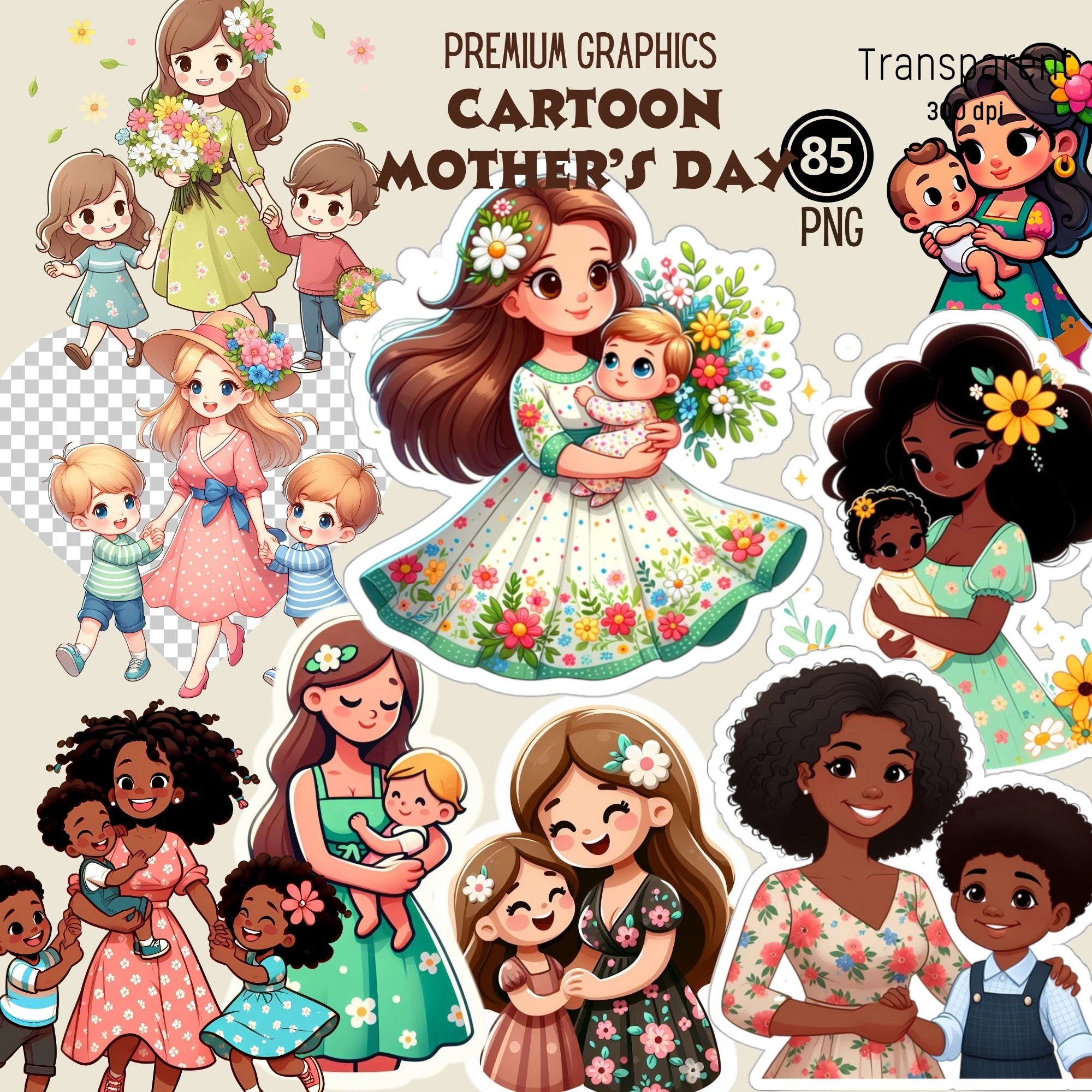 Mothers Day PNG, Clipart Mothers Day, Mother and Baby, Digital Download ...