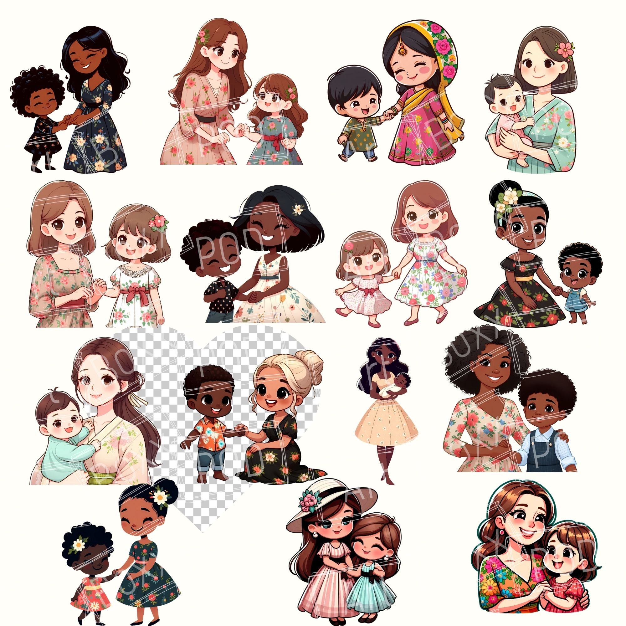 Mothers Day PNG, Clipart Mothers Day, Mother and Baby, Digital Download ...