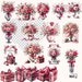 Valentines Clipart Bundle, Valentine PNG Bundle , Pink Rose, Pink ...