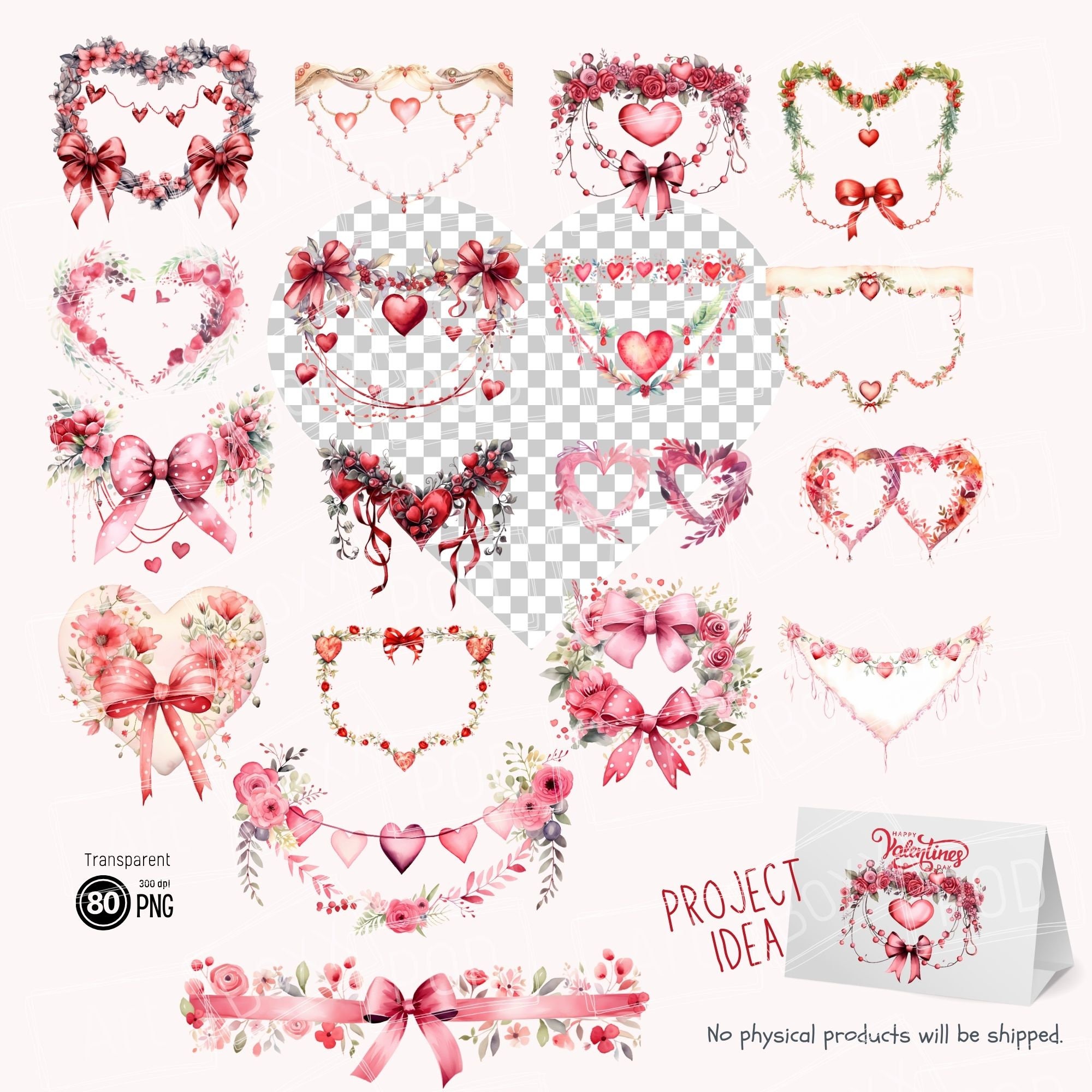 Valentines Clipart Bundle, Valentine PNG Bundle , Seamless Pattern ...