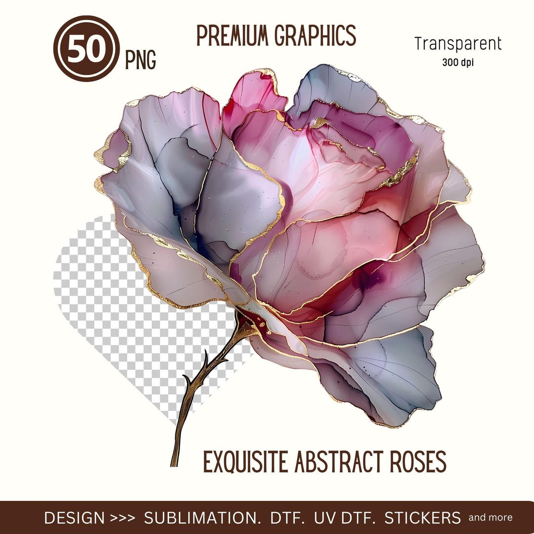 Boho Chic Roses PNG Clipart, Translucent Roses Flowers PNG, Abstract ...