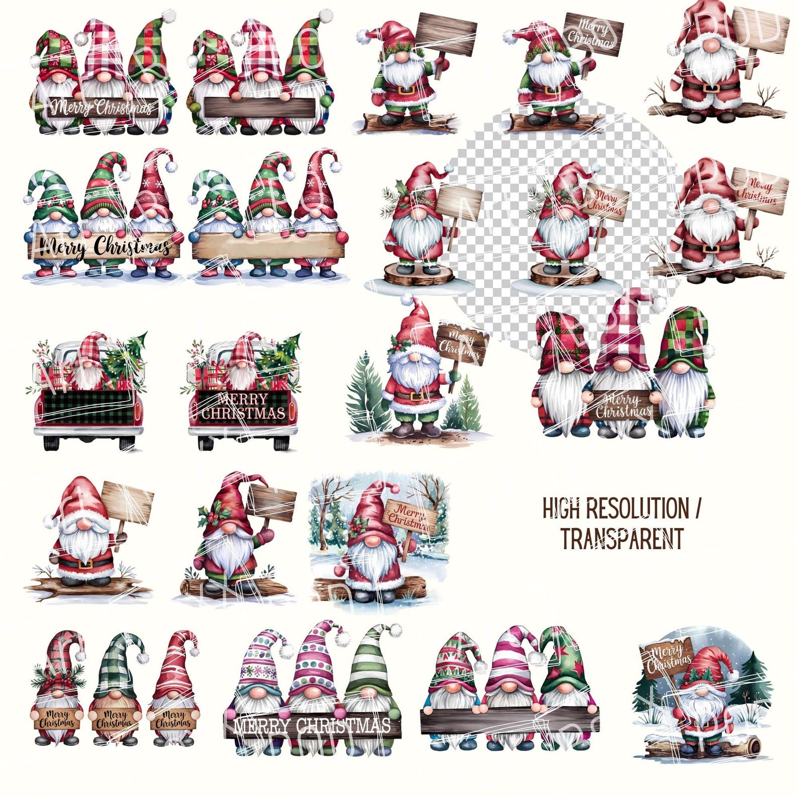 Christmas Gnomes PNG, Christmas Clipart, Gnomes PNG, Whimsical Gnomes ...