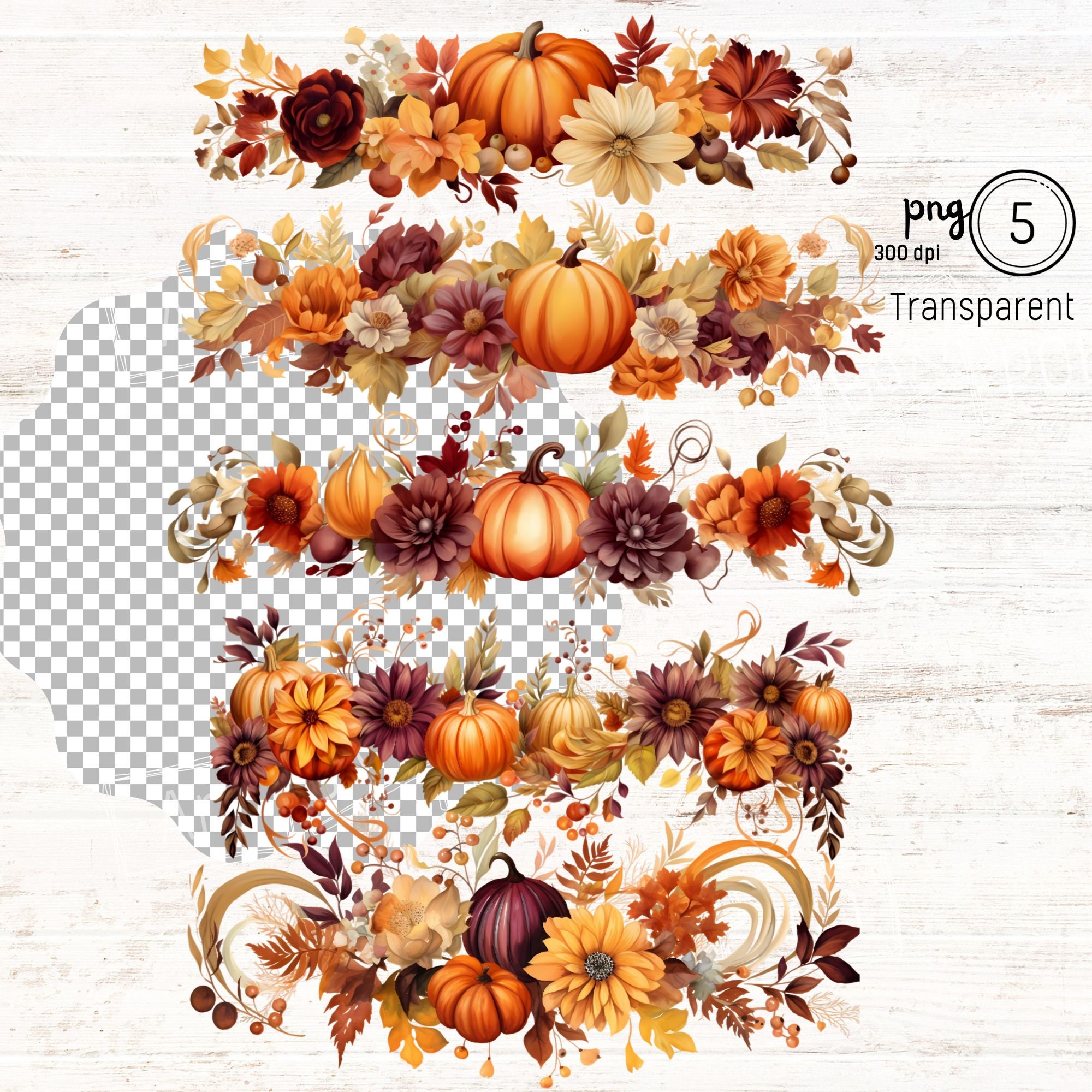 Fall PNG, Fall Border PNG Vol 2, Watercolor Clipart, Fall Decor Images ...