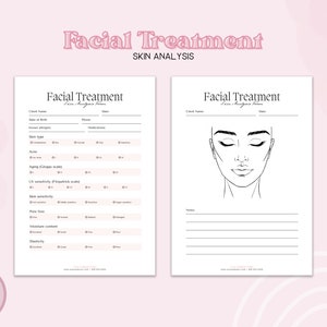 Facial Treatment Forms for Estheticians and Salons - Editable Custom ...