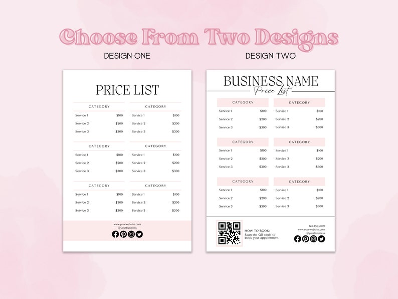 Price List Template, Editable Price List Sign Canva Template, Printable ...
