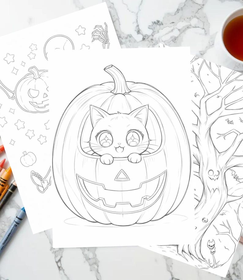 Halloween Coloring Pages Bundle | 20 Cute Spooky Printable Sheets ...