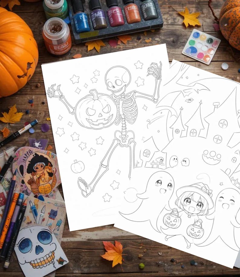 Halloween Coloring Pages Bundle | 20 Cute Spooky Printable Sheets ...