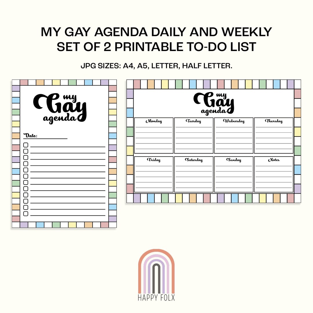 Set of 2 To-do List | Pride Month 2024 | LGBTQ+ Gay Rainbow Planner ...