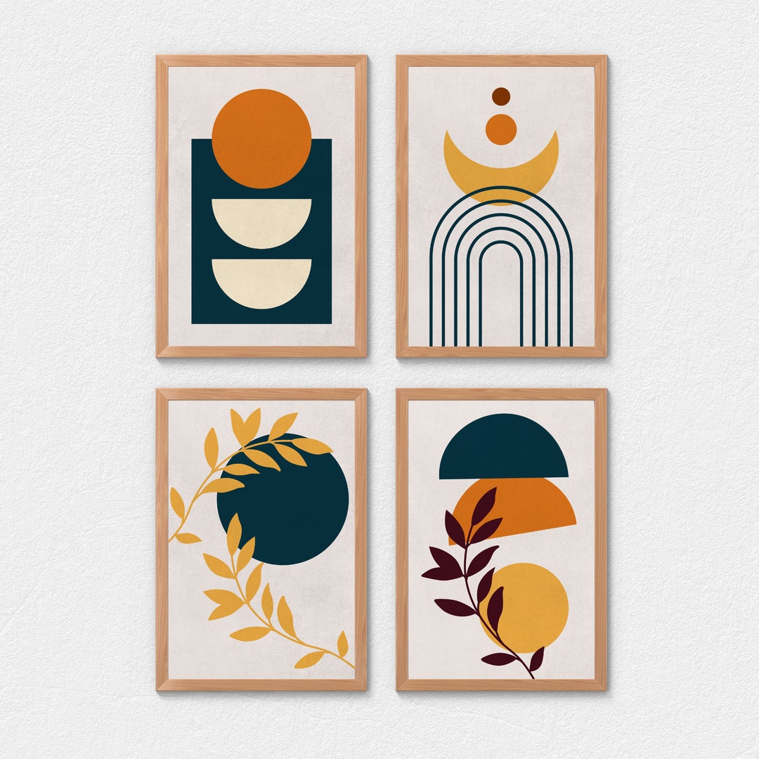 Dark Autumn Boho Set of 4 Printable Wall Art Gallery Bundle Prints Cozy ...