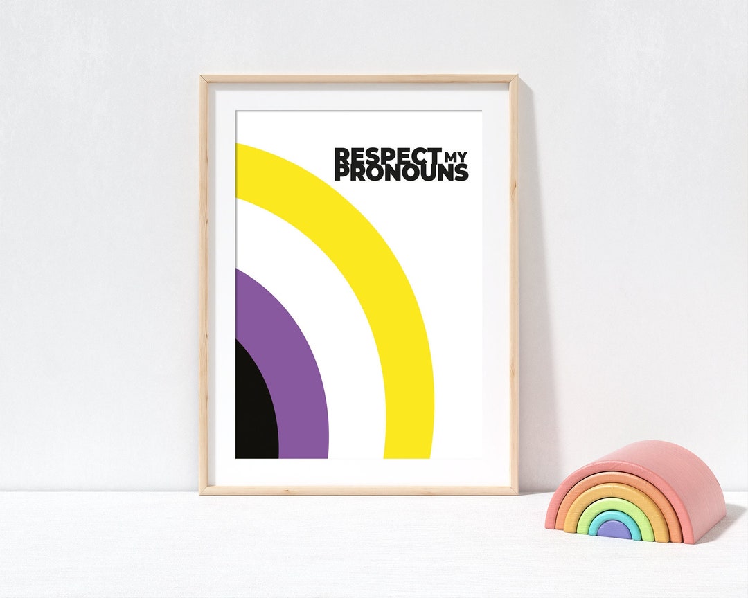 Nonbinary Pride Flag Printable Wall Art LGBTQ Home Office Decor ...