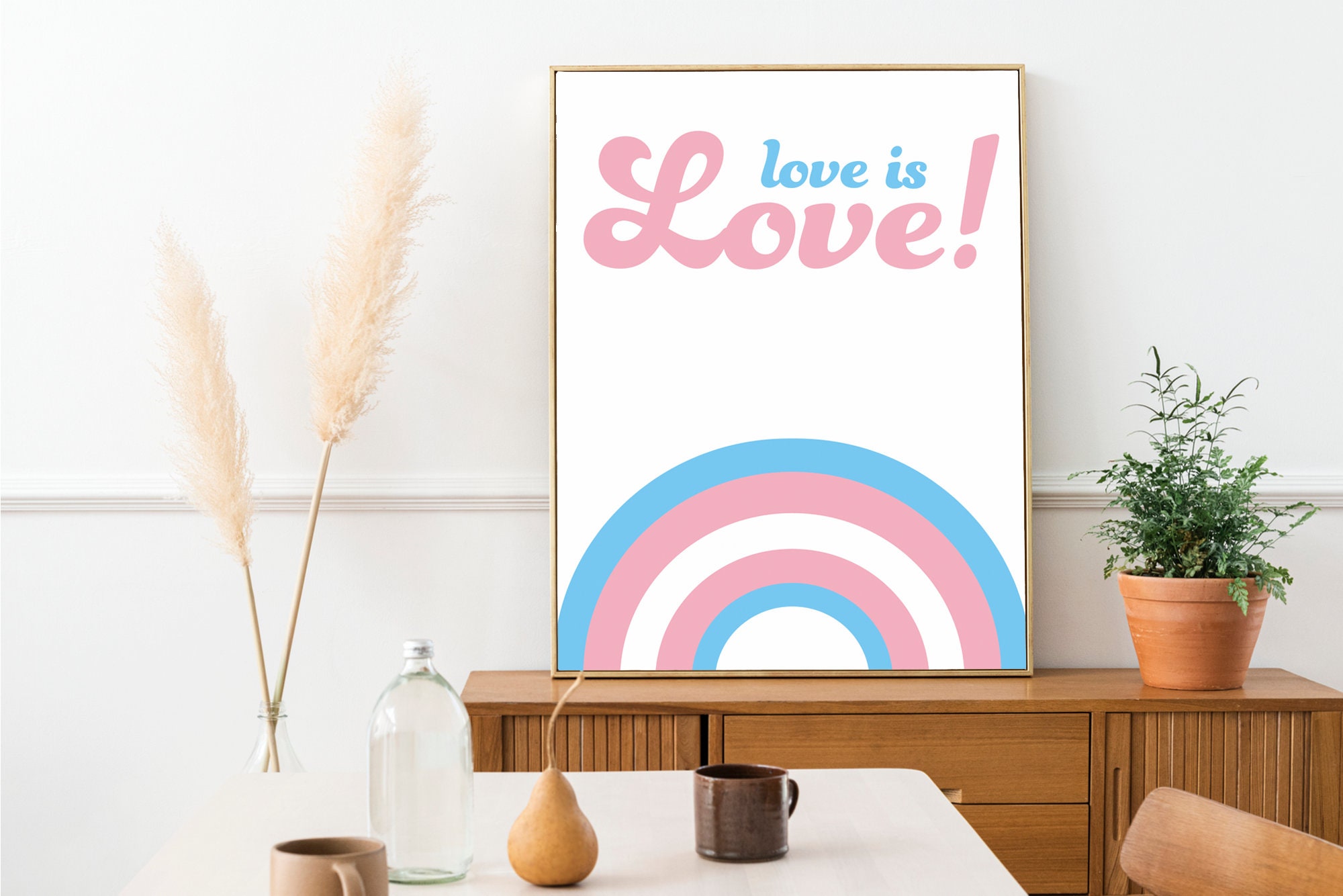 LGBTQ Transgender Pride Flag Printable Wall Art Queer Trans - Etsy