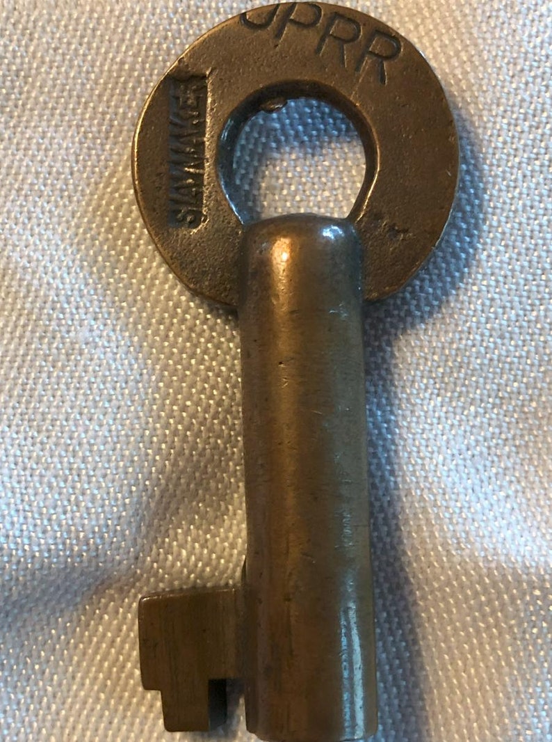 Vintage Hollow Brass Railroad Key UPPR - Etsy