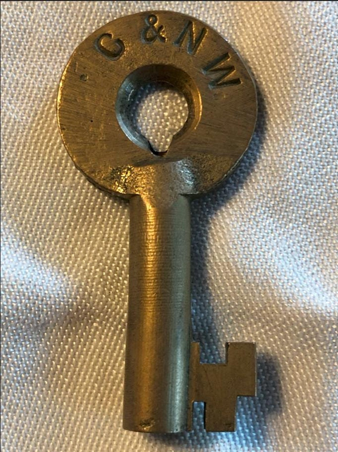 Vintage Brass Hollow Railroad Key C&NW - Etsy