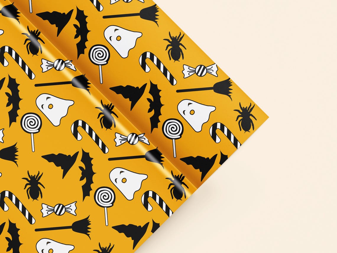 Halloween Digital Printable Wrapping Paper Design Instant Download for ...
