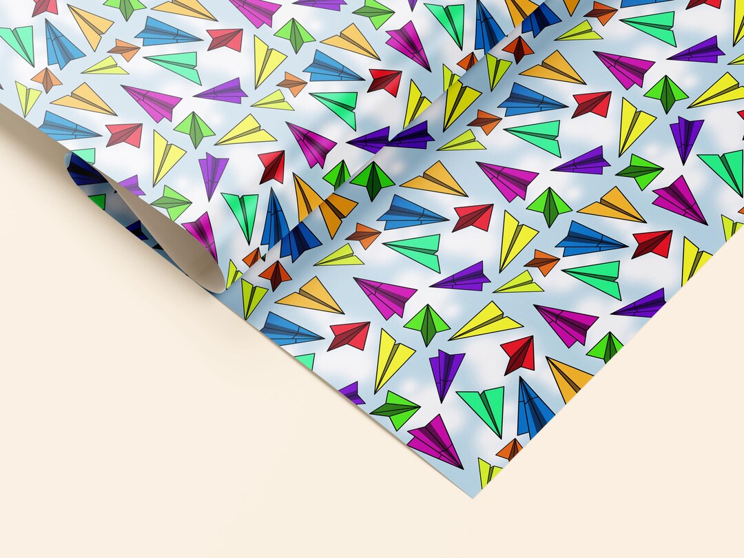 Paper Airplanes Digital Wrapping Paper Design, Instant Download for ...