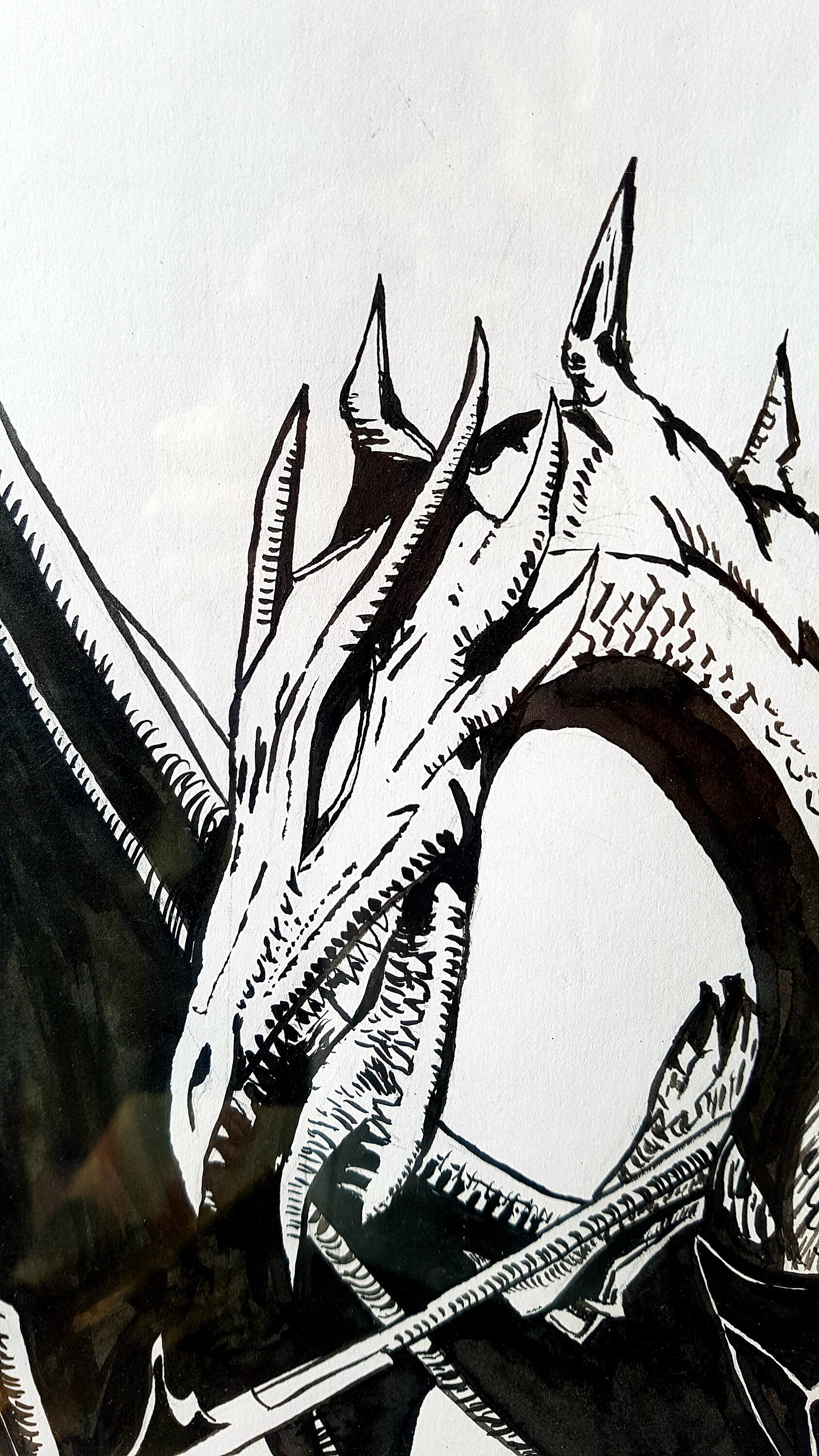 Gargoyle - East-indian Ink With Pencil - 50x70cm - 2003 - Etsy